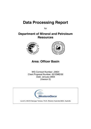 Appendix: Seismic data reprocessing, Officer Basin, Western Australia