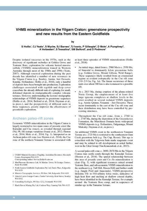 VHMS mineralization in the Yilgarn Craton: greenstone prospectivity and ...