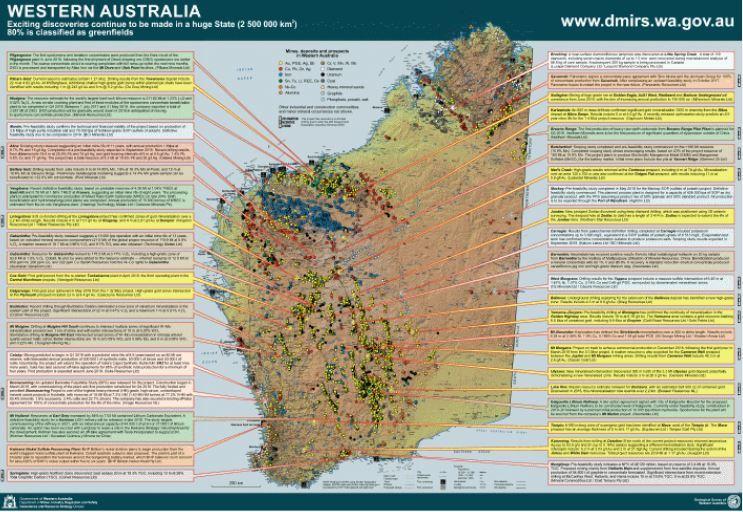 WA Hotspots July 2018 (Mines, deposits and prospects in Western Australia)